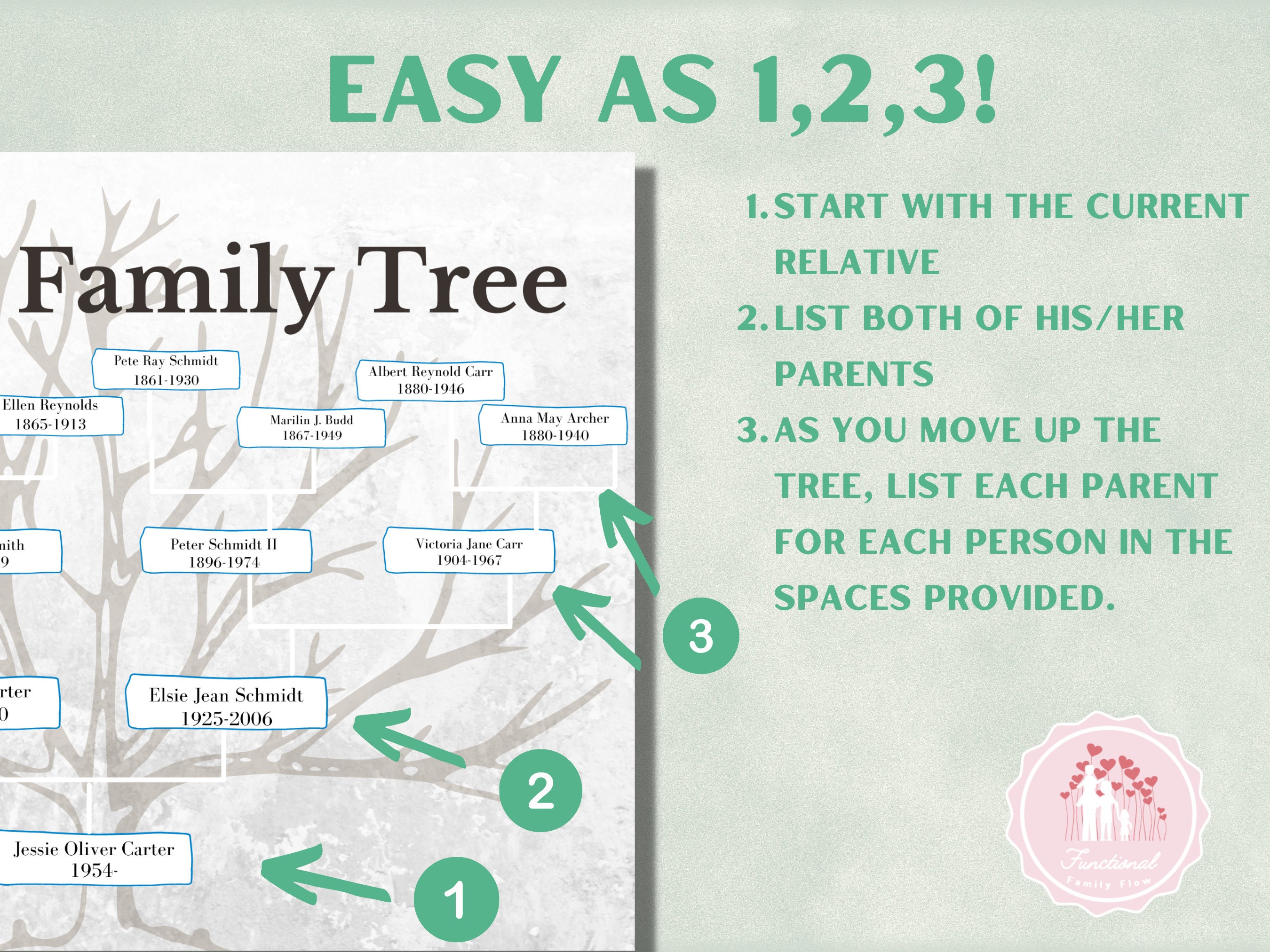 Family Tree Template Editable Family Tree Chart Create - Etsy