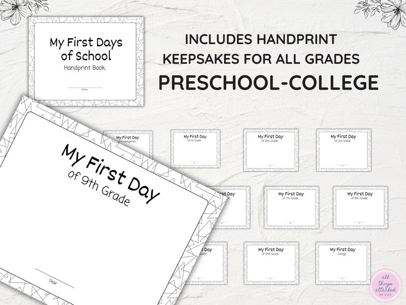 First Day of School Handprint Keepsake | Back to School Art | First Day ...