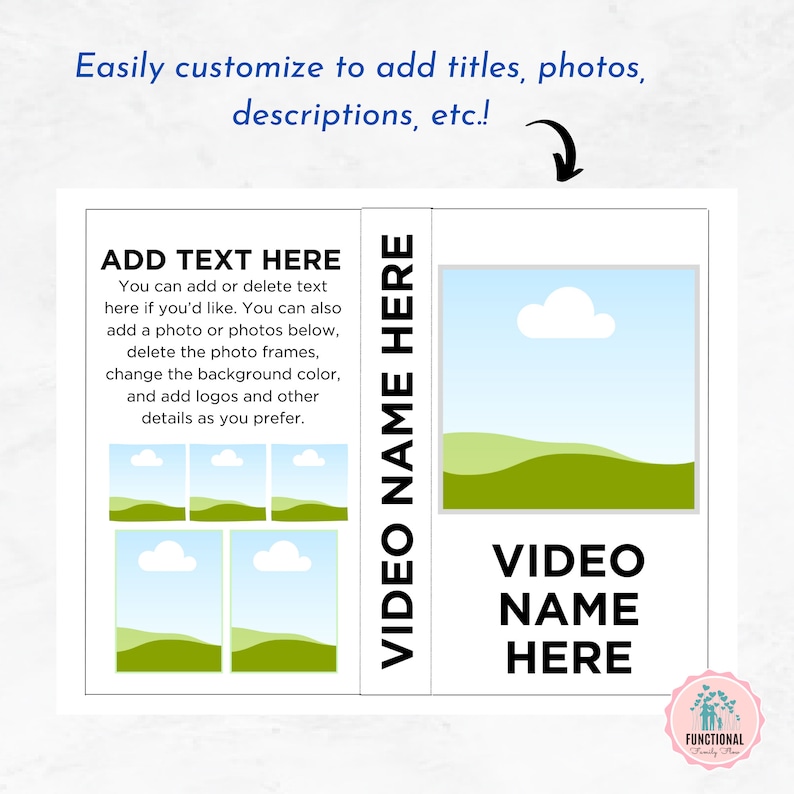 VHS Cover Template | Printable VHS Box Label | Printable Video Box ...