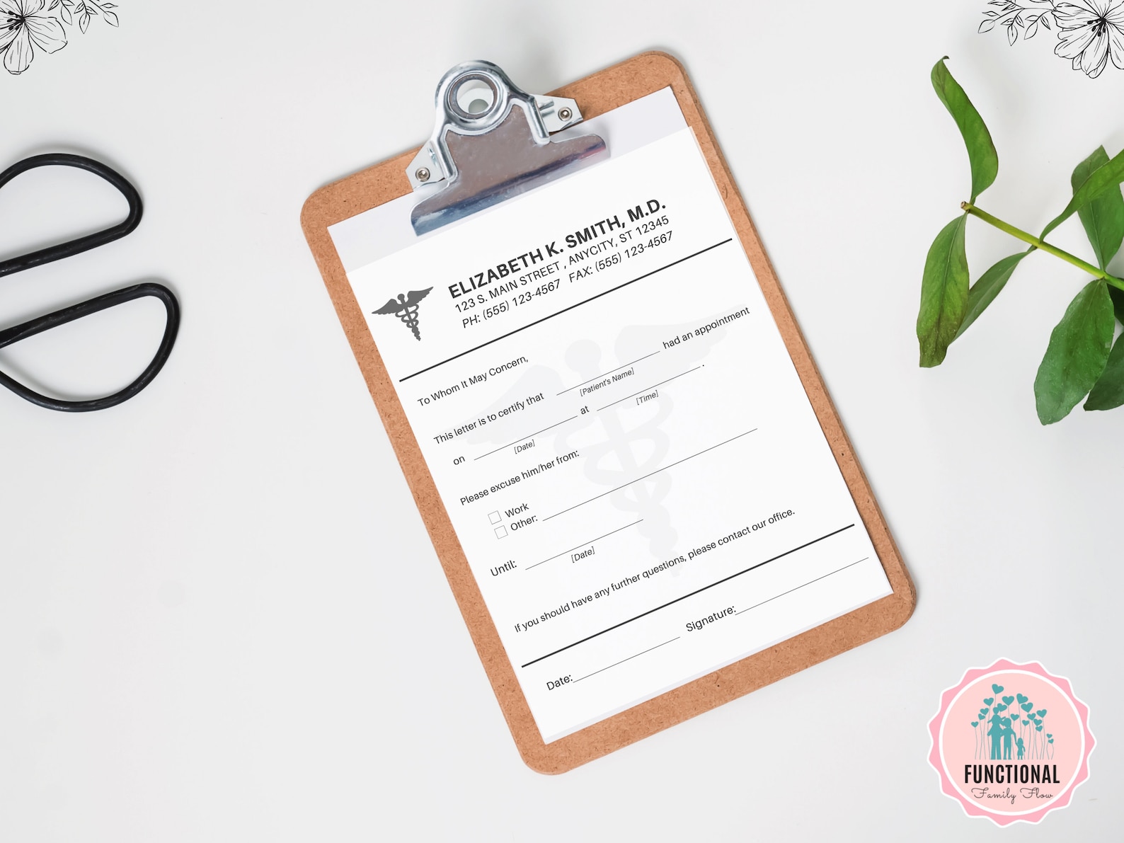 Fillable Doctors Note Doctor Excuse Note Template Custom Drs Notepad ...