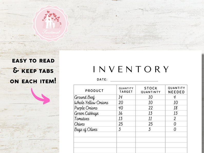 Inventory Spreadsheet | Inventory List | Printable Inventory Tracker ...