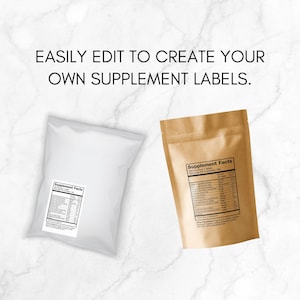Supplement Facts | Editable Supplement Nutrition Label | Supplement ...
