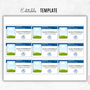 Bulk ID Badge Template Horizontal | Custom ID Badges | Printable ID ...