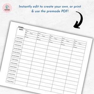 Nurse Hourly to Do Template | Printable Nurse Shift Planner | 5 Patient ...