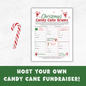 Candy Cane Gram Flyer Template | Editable Christmas Candy Cane ...