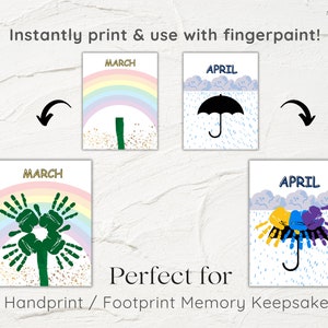12 Month Memory Book Keepsake Craft | Yearly Handprint Art | Preschool ...