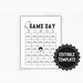 Football Boyfriend BINGO Game Template | EDITABLE Football Bingo Game ...