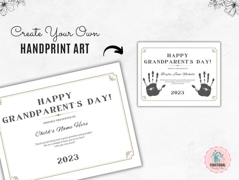 Grandparents Day Handprint Craft Gift for Grandparent's - Etsy