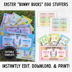 Easter Bunny Bucks Printables | Editable Easter Play Money | Easter Egg ...