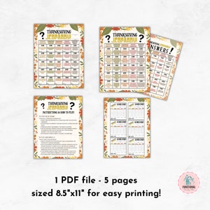 Thanksgiving Trivia | Thanksgiving Jeopardy Game | Printable ...