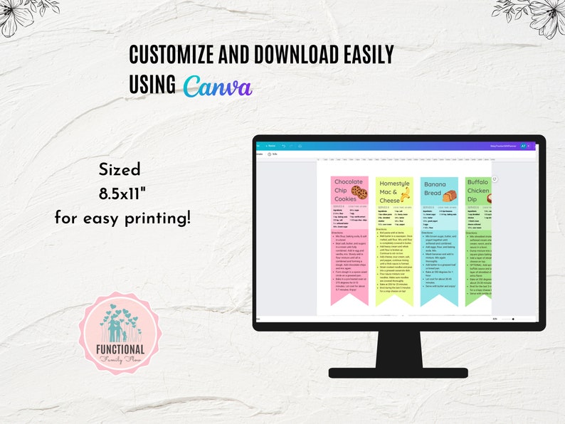 Recipe Template Editable Recipe Bookmark Create Your Own - Etsy