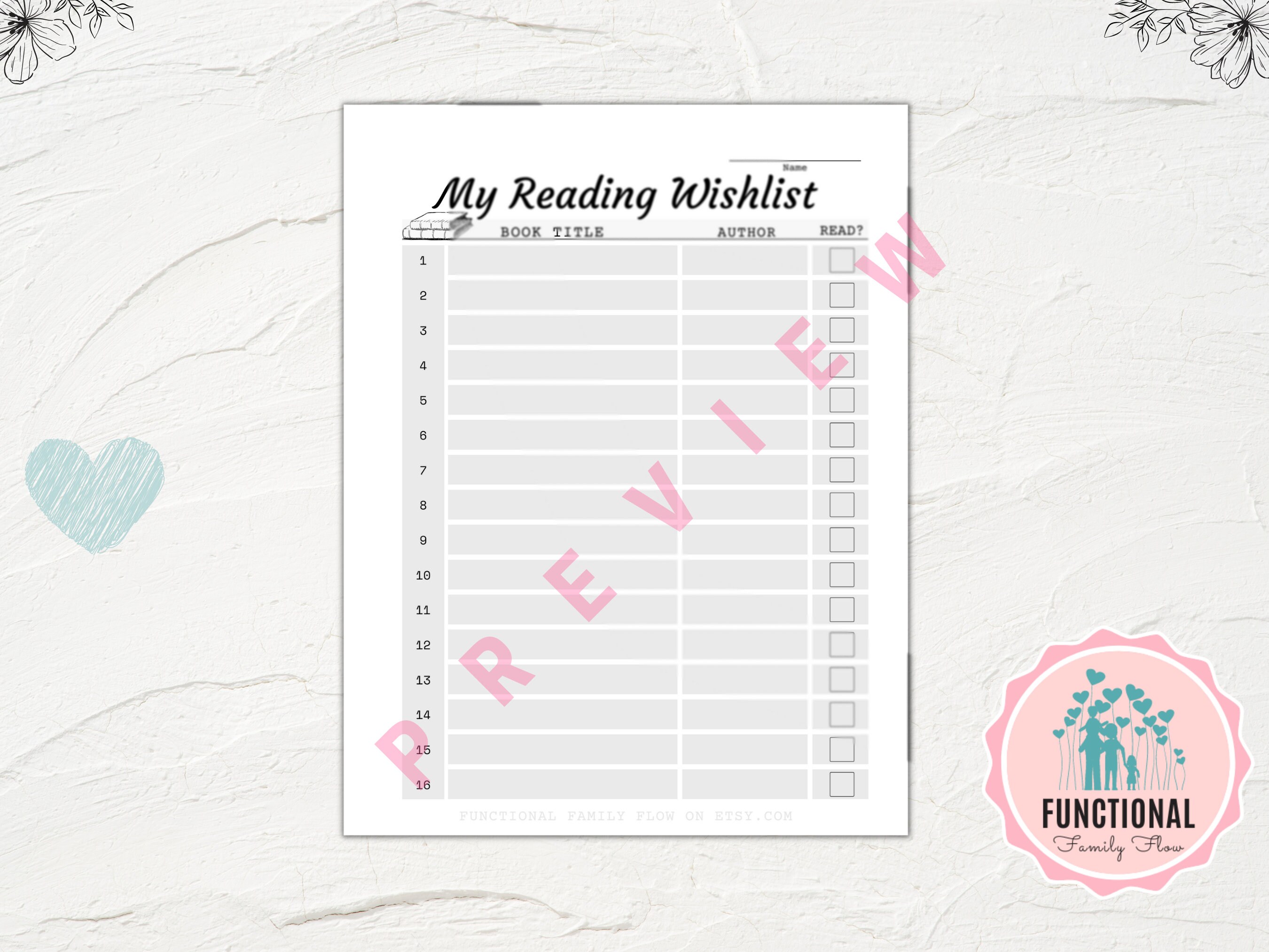 Book Wish List Printable Reading Planner Reading Journal - Etsy