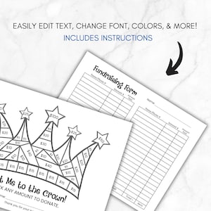 Pageant Fundraiser Form Template | Printable Pageant Fundraising Flyer ...