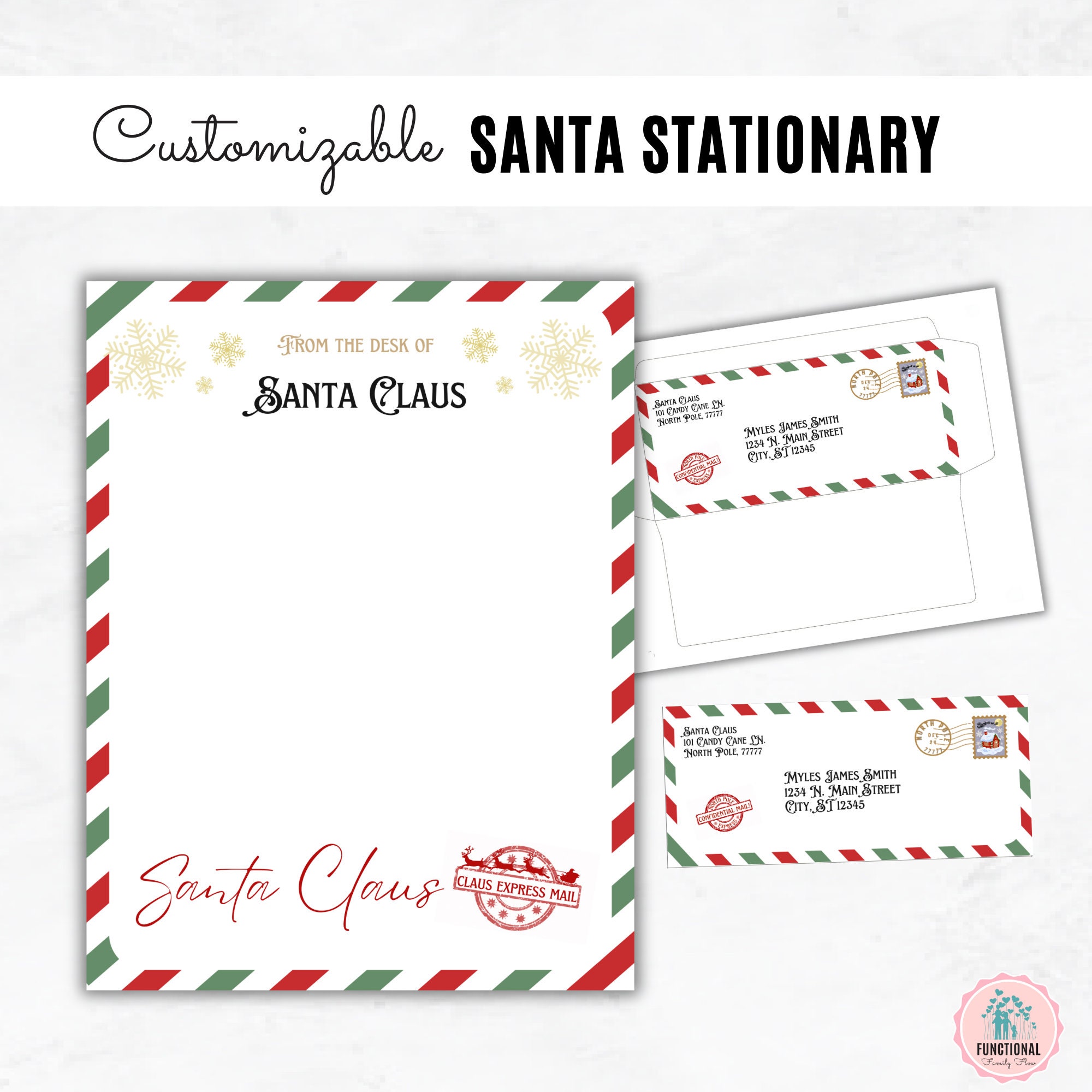 Letter From Santa | Santa Stationary Template | Editable Santa ...