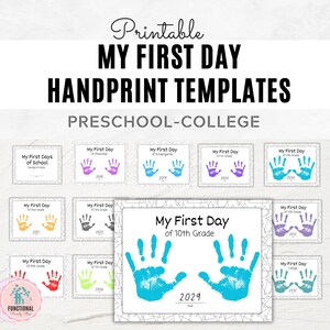 First Day of School Handprint Keepsake Back to School Art First Day of ...