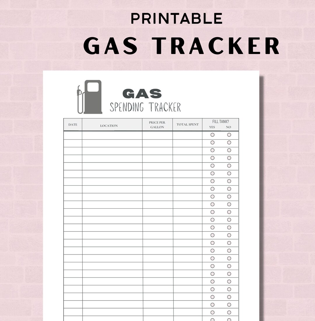 Gas Log Fuel Spending Tracker Gas Tracker Printable Gasoline Costs ...