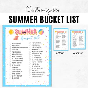 Custom Summer Bucket List | Create Your Own Summer Bucket List Poster ...