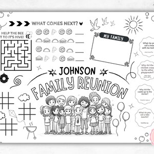 Family Reunion Placemat | Editable Family Name Coloring Activity Mat ...