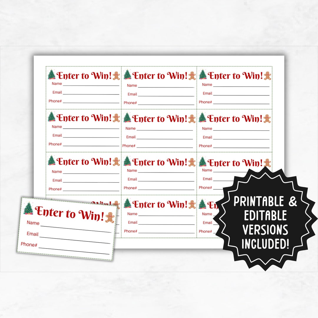 Christmas Raffle Ticket Template | Printable Holiday Raffle Tickets ...