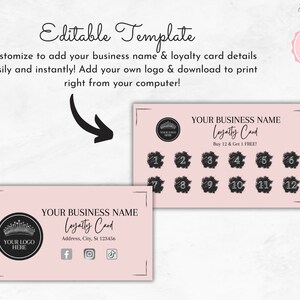 Reward Punch Card | Editable Loyalty Card | Punch Card for Business ...