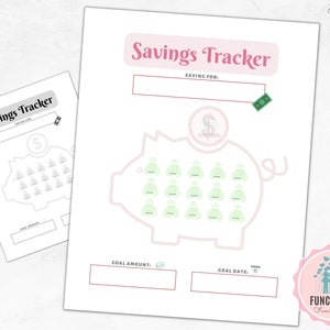Kid's Savings Tracker Printable Allowance Sheet Piggy Bank Money ...