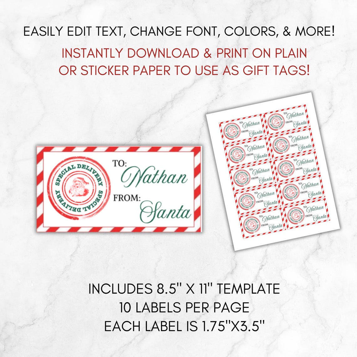Christmas Present Labels | Printable Christmas Gift Tag Template ...