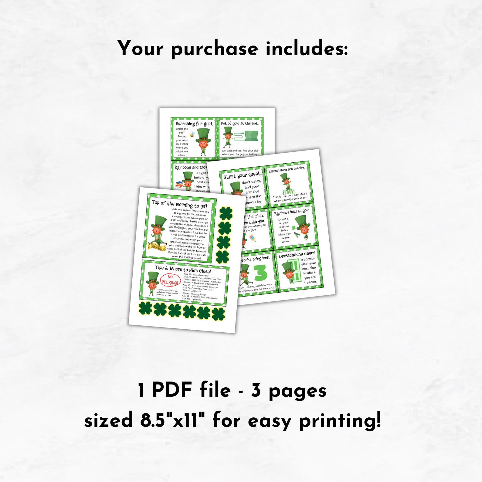 Leprechaun Treasure Hunt | Printable St. Patrick's Day Classroom ...