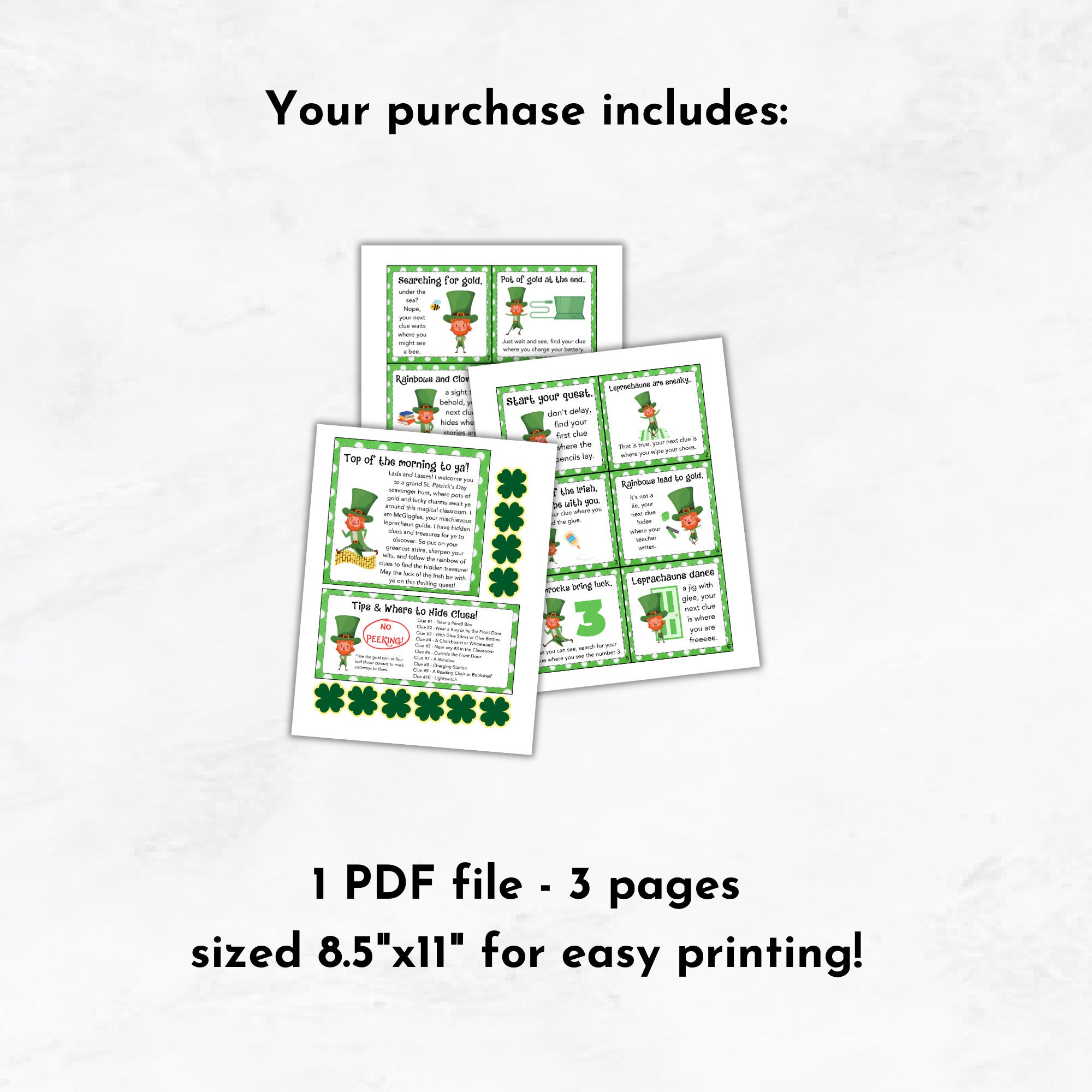 Leprechaun Treasure Hunt | Printable St. Patrick's Day Classroom ...