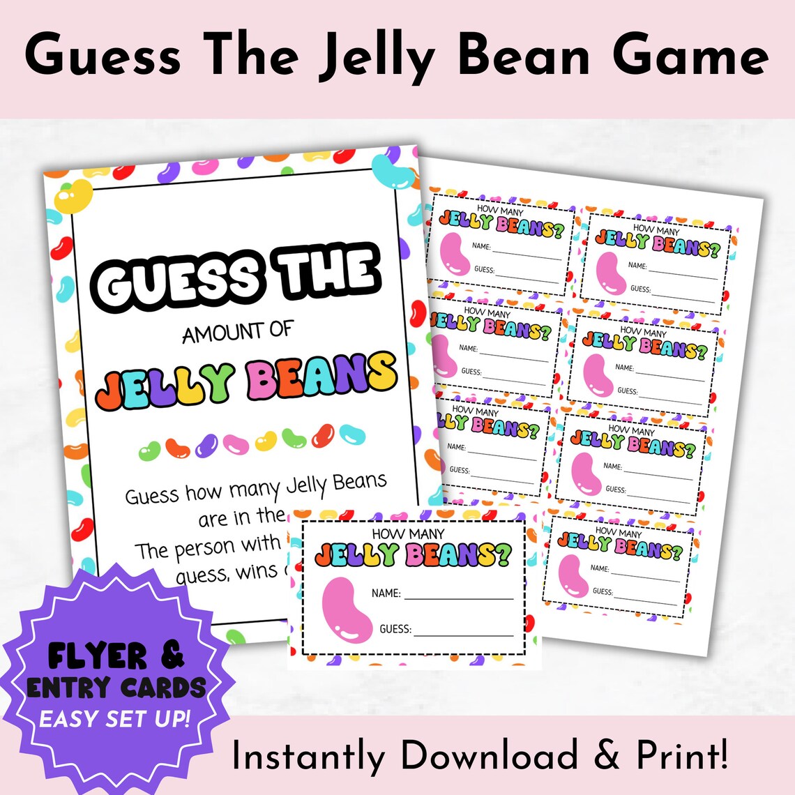 Guess How Many Jelly Beans | Printable Jelly Beans Guessing Game Flyer ...