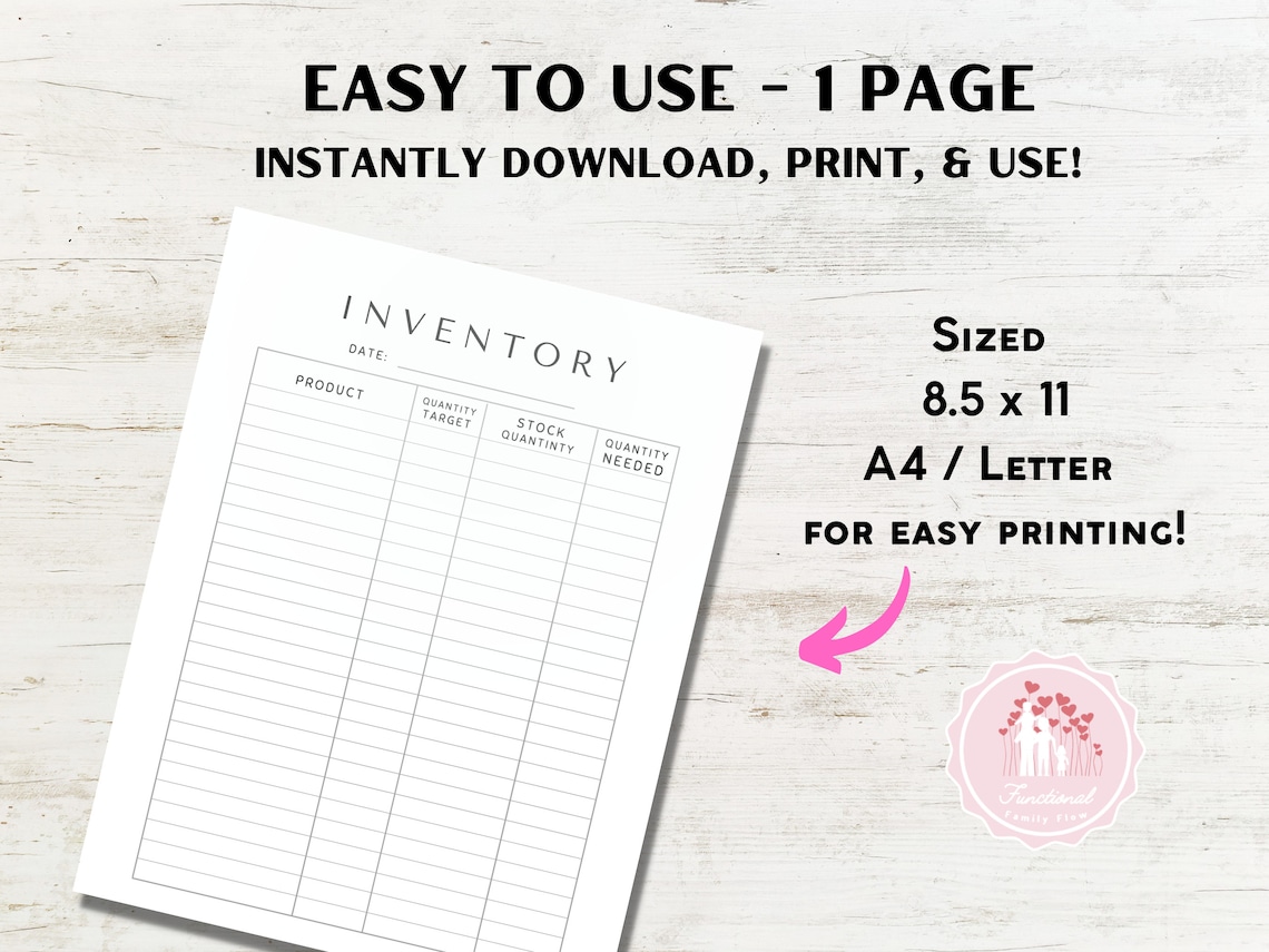 Inventory Spreadsheet Inventory List Printable Inventory - Etsy