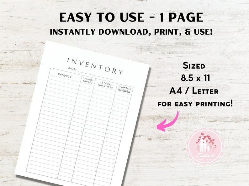 Inventory Spreadsheet | Inventory List | Printable Inventory Tracker ...