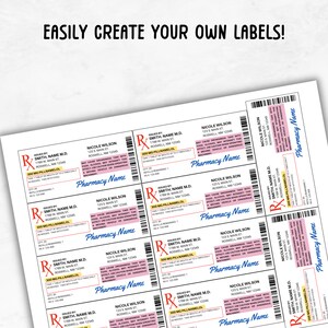 Prescription Labels Template | Editable RX Bottle Label Template | Fun ...