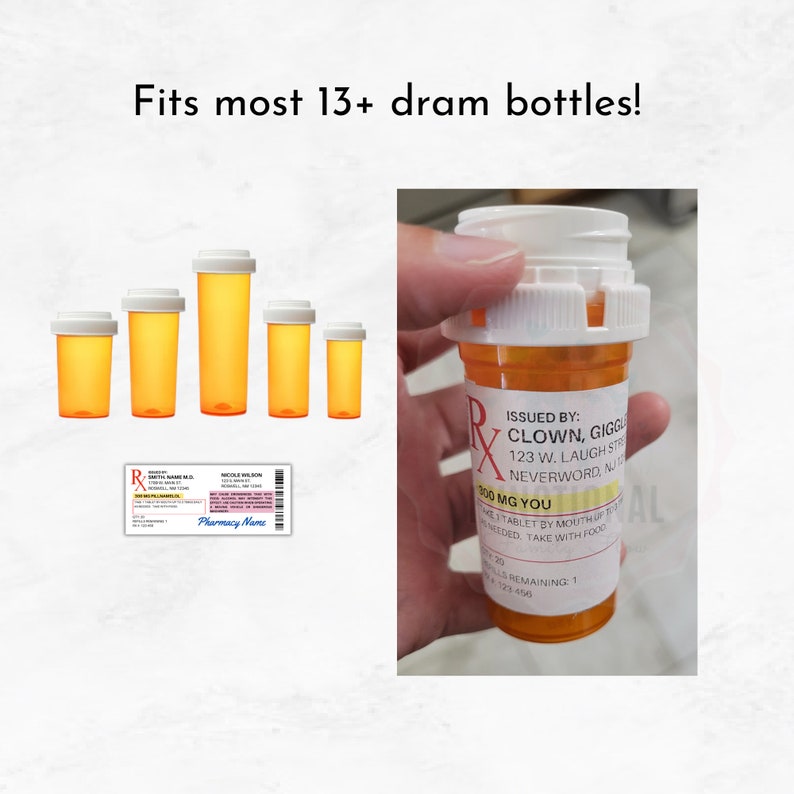 Prescription Label Template | Editable Horizontal RX Bottle Label ...