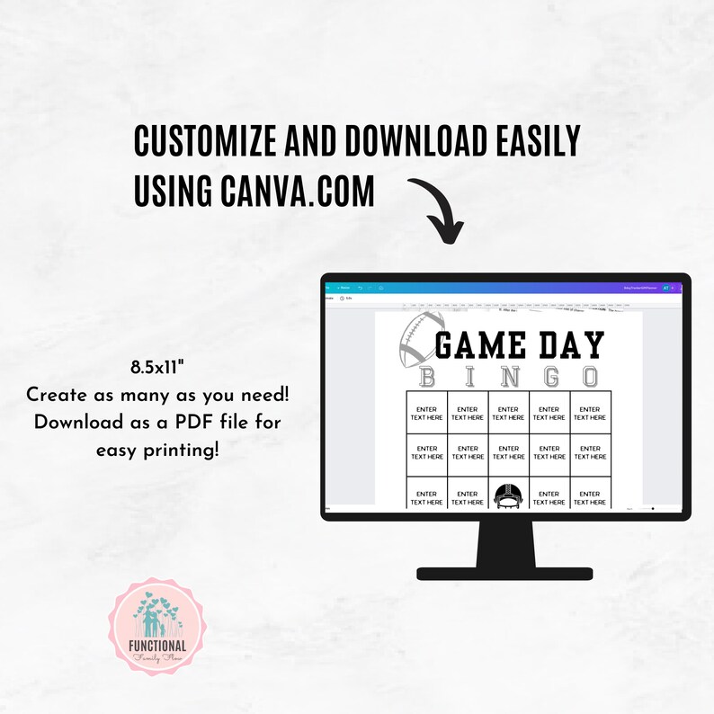Football Boyfriend BINGO Game Template | EDITABLE Football Bingo Game ...