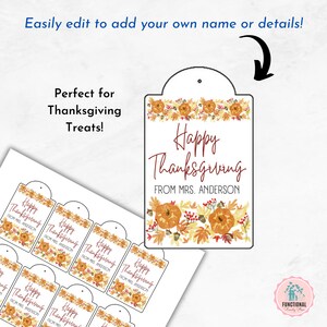 Editable Thanksgiving Tags Template | Printable Fall Gift Tags ...
