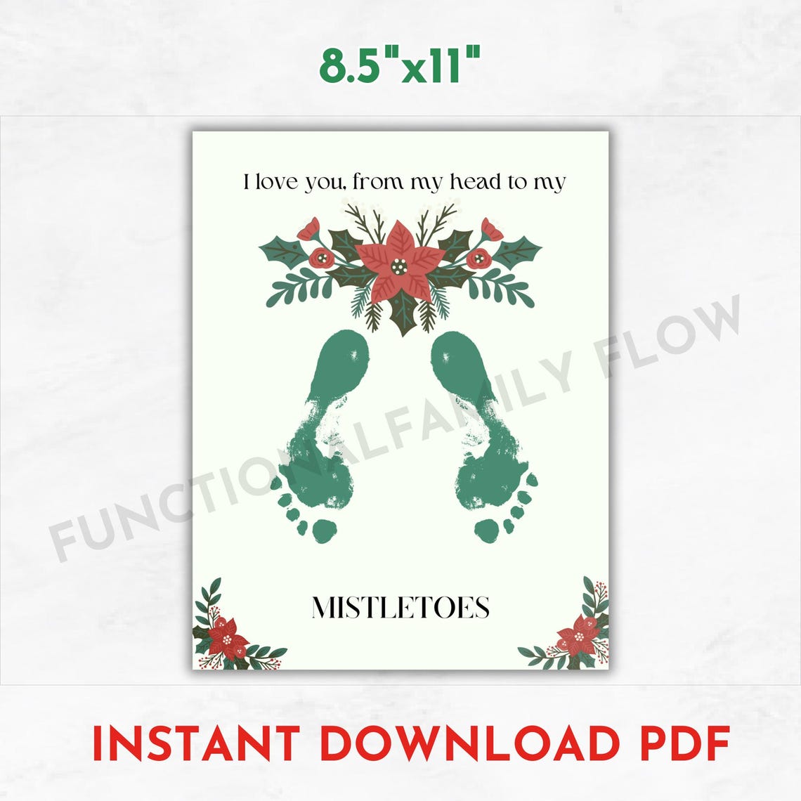 Mistletoe Christmas Footprint Art | Holiday Activity for Baby | Toddler ...