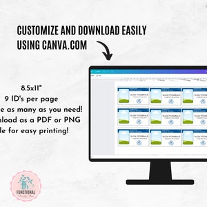 Bulk ID Badge Template Horizontal | Custom ID Badges | Printable ID ...