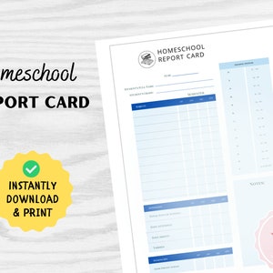 Homeschool Report Card | Printable Progress Report | Simple Home School ...