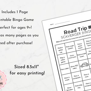 Road Trip Scavenger Hunt Game | Kids Activity | Road Trip Activity ...