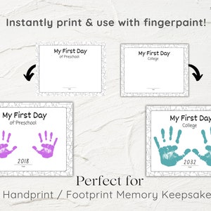 First Day of School Handprint Keepsake | Back to School Art | First Day ...