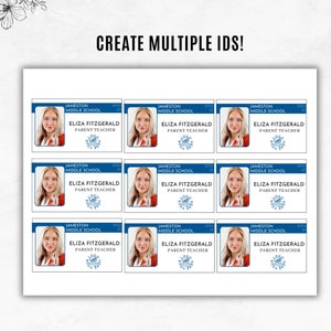 Bulk ID Badge Template Horizontal Custom ID Badges Printable ID Cards ...