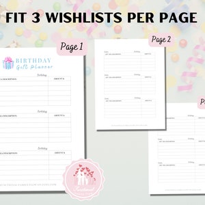 Birthday Tracker Printable | Birthday Gift Planner | Birthdays Reminder ...