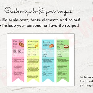Recipe Template | Editable Recipe Bookmark | Create Your Own Recipe ...