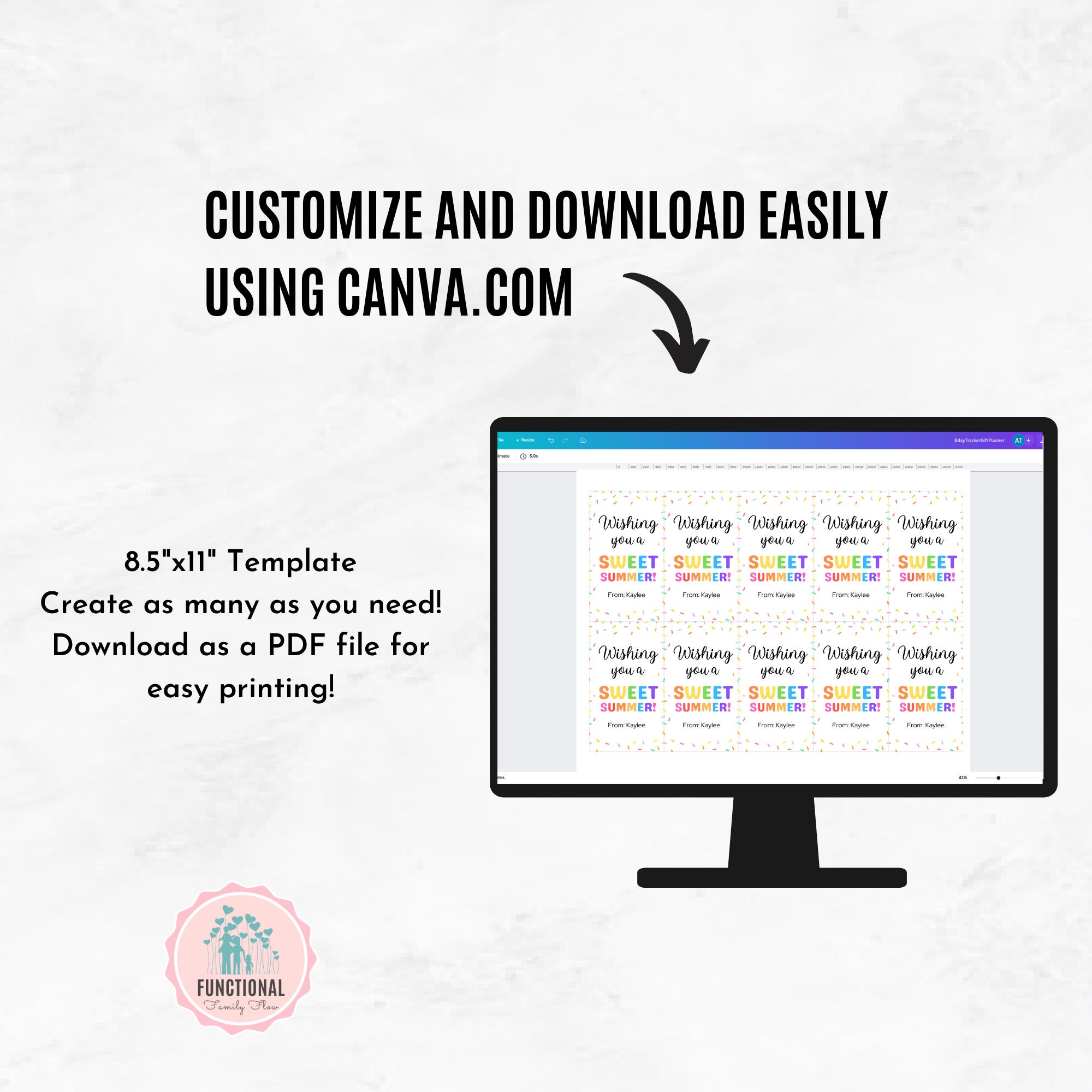 Wishing You A Sweet Summer Tag | Summer Gift Tags | End of School Year ...