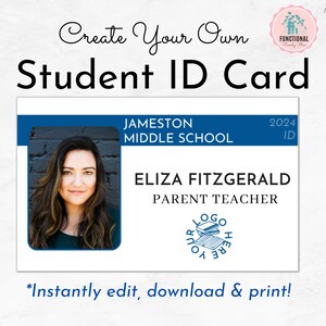 Editable ID Card Template | Printable Homeschool Teacher Badge ID ...