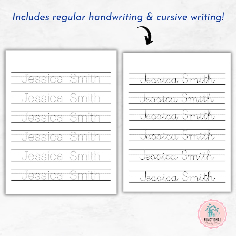 Name Tracing Worksheet Template | Editable Handwriting Practice Name ...