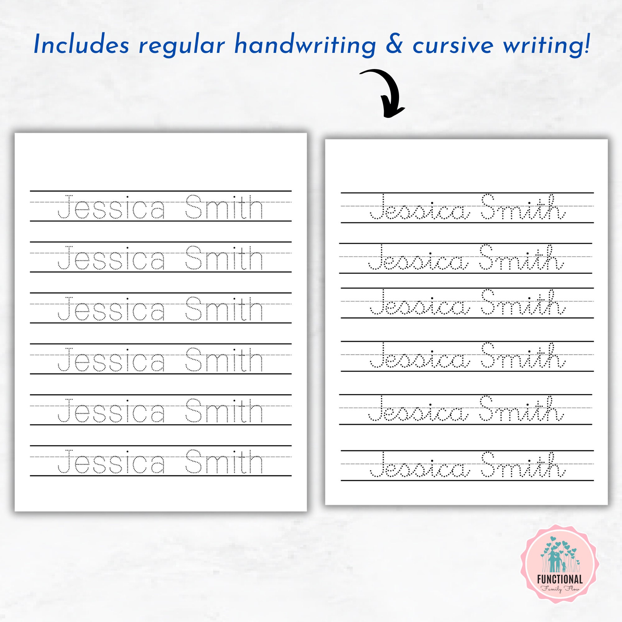 Name Tracing Worksheet Template | Editable Handwriting Practice Name ...
