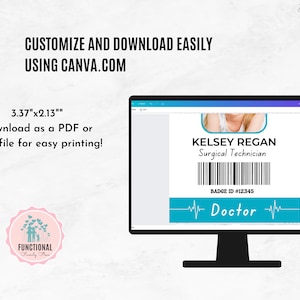 Kids Hospital Patient ID Badge | Fun Custom Doctors ID | Editable ...