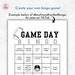 Football Boyfriend BINGO Game Template | EDITABLE Football Bingo Game ...