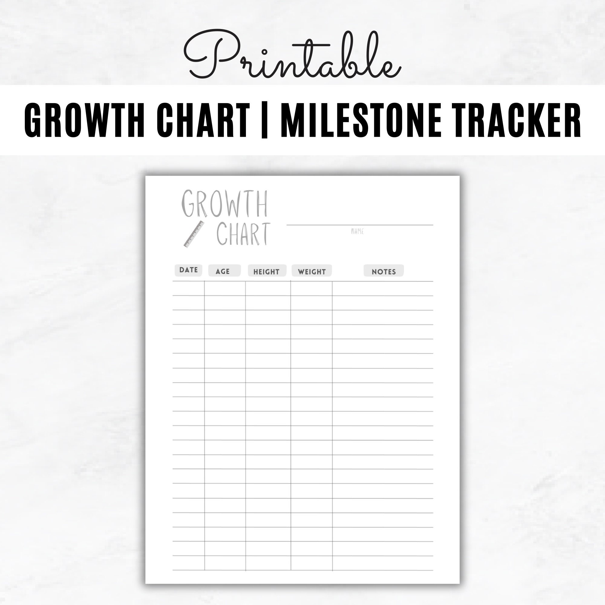 Baby Milestone Chart Tracker Printable Baby Growth Chart - Etsy Hong Kong